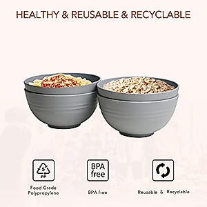 greenandlife Unbreakable Cereal Bowls - 24 OZ Wheat Straw Fiber Lightweight Bowl Sets 4 - Dishwasher & Microwave Safe - for,Rice,Snack Bowls
