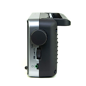 HDi Audio Home Vintage Portable AM/FM Desktop Radio, Battery Operated, Or AC Power, | Headphone Jack | Big Speaker | Large Operated Analog Radio (Silver)