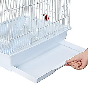 Yaheetech 41'' Open Top Medium Size Quaker Parrot Bird Cage Cockatiel Indian Ring Neck Sun Parakeet Green Cheek Conures Lovebird Budgie Canary Finch Parrotlet Bird Cage, White