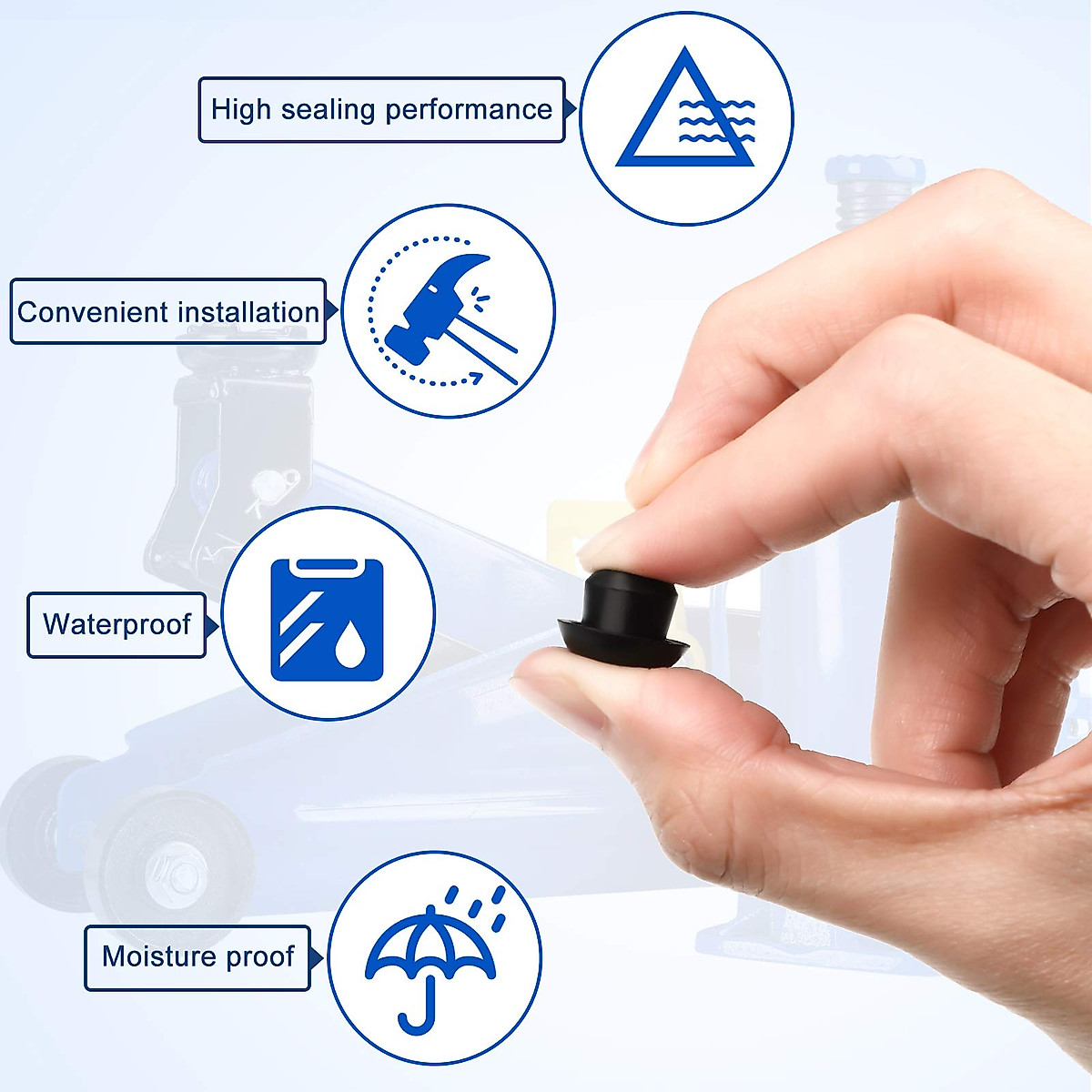 25 Pack 8mm Bottle Jack/Floor Jack Oil Filler Plug Bung, Horizontal Jack Plugs Rubber Reservoir Oil Filler Plug, Horizontal Jack Hydraulic Top Pressure Rod for Oil Reservoir Filler Hole