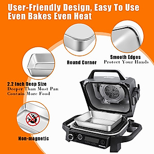 GRILL FORCE Grill Stand + Baking Sheet Set for Ninja Woodfire Grill,Collapsible Outdoor Grill Cart304 Stainless Steel Baking Pan Fit for Ninja Woodfire Outdoor Grill (Ninja OG701)