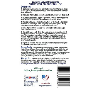 RenuPlex Medicated Dog Mange Shampoo. Extra Strength Mange Shampoo for Dogs Eliminates Mange, Scabies & Severe Skin Problems. All Natural Dog Shampoo. Unconditional Guarantee. Made in USA…