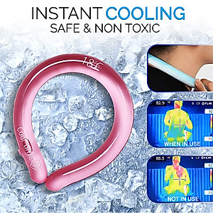 Neck Cooling Tube (One Each Colors, 3) | Wearable Cooling Neck Wraps for Summer Heat I Hands Free Cold Gel Ice Pack | Reusable Neck Cooler | Relief for Hot Flashes and Fever