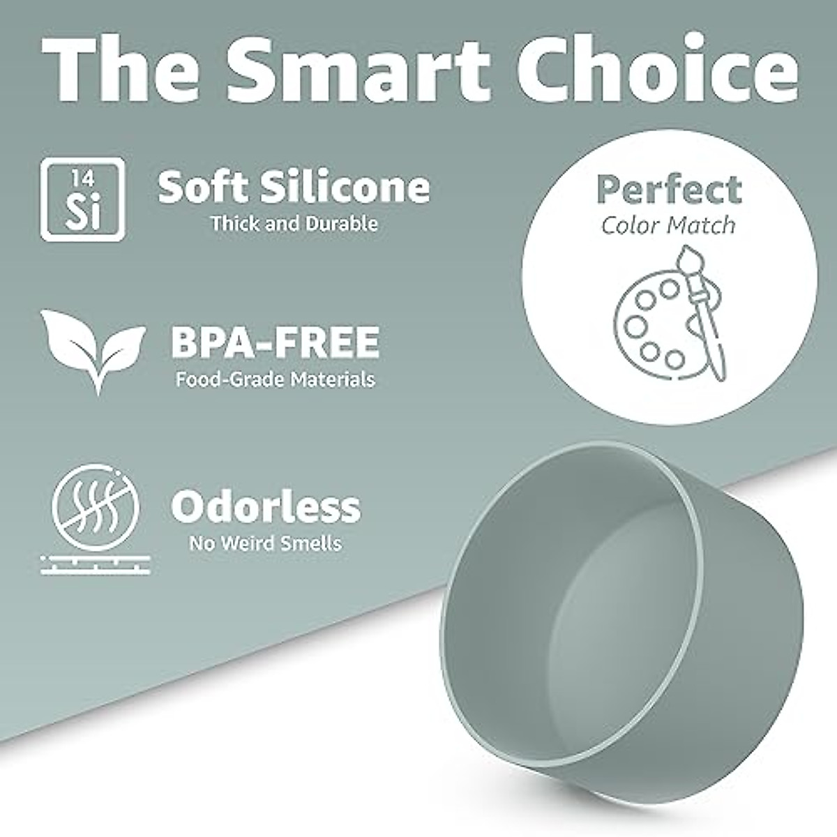 Jmoe USA 3-Pack Boot Sleeve Covers for Simple Modern 40oz & 30oz Trek Tumbler With Handle | Travel Mug | Protects Against Dents & Scratches | Fits Summit Bottles | Soft Silicone (Sea Glass Sage)