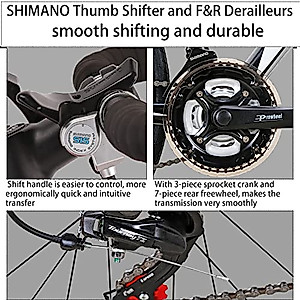 EUROBIKE Road Bike,54cm Frame Road Bicycle for Men and Women,21 Speed Adult Bike,Disc Brake 700C Bike,Blackwhite (Blackwhite-54cm)