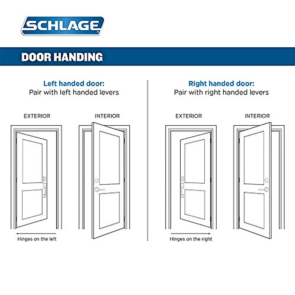 SCHLAGE Lock Company Camelot Single Cylinder Handleset and Left Hand Accent Lever, Satin Nickel (F60 CAM 619 ACC LH)