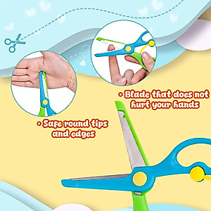 LovesTown Preschool Training Scissors,6 Pcs Dual-Colour Children Safety Scissors Pre-School Training Scissors Safety Scissors Art Craft Scissors