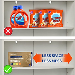 Miracle Made Liquidless Laundry Detergent Sheets-32 Sheets for 64 Loads-Fresh Linen Scent-Plastic-Free, Biodegradable Travel Eco-Strips-Dye, Bleach, Paraben, Cruelty-Free