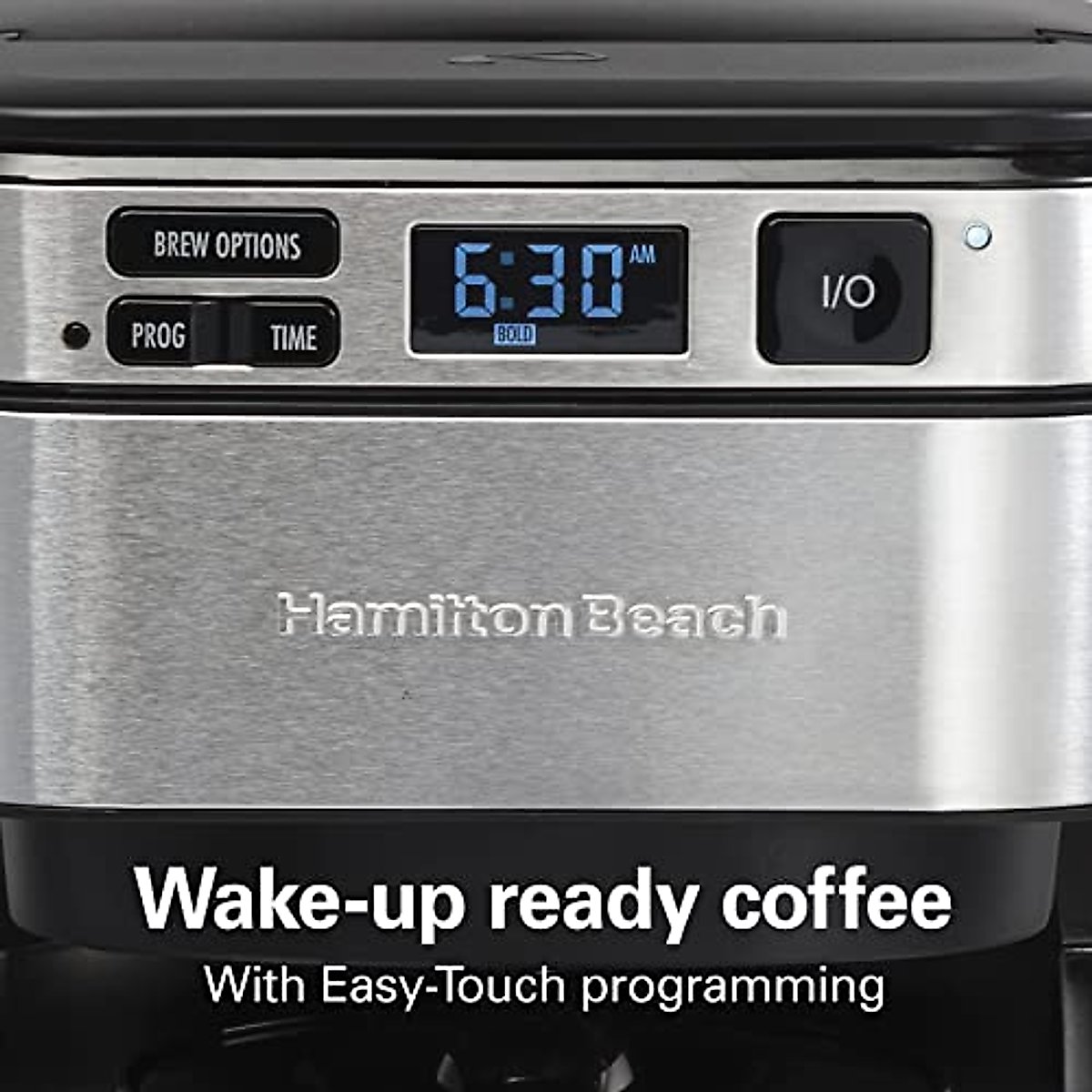 Hamilton Beach Programmable Coffee Maker, 12 Cups, Front Access Easy Fill, Pause & Serve, 3 Brewing Options, Black (46310)