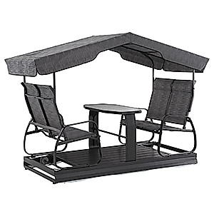 Westerly Clermont Outdoor Glider Benches for Outside Porch Patio Garden Yard Retro Metal Glider Chair Outdoor