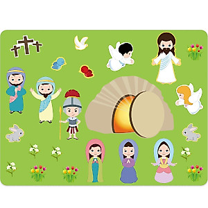 Make an Easter He Lives Sticker Scenes Resurrection Stickers 11 Sets for Kids Indoor Bible Games Activities