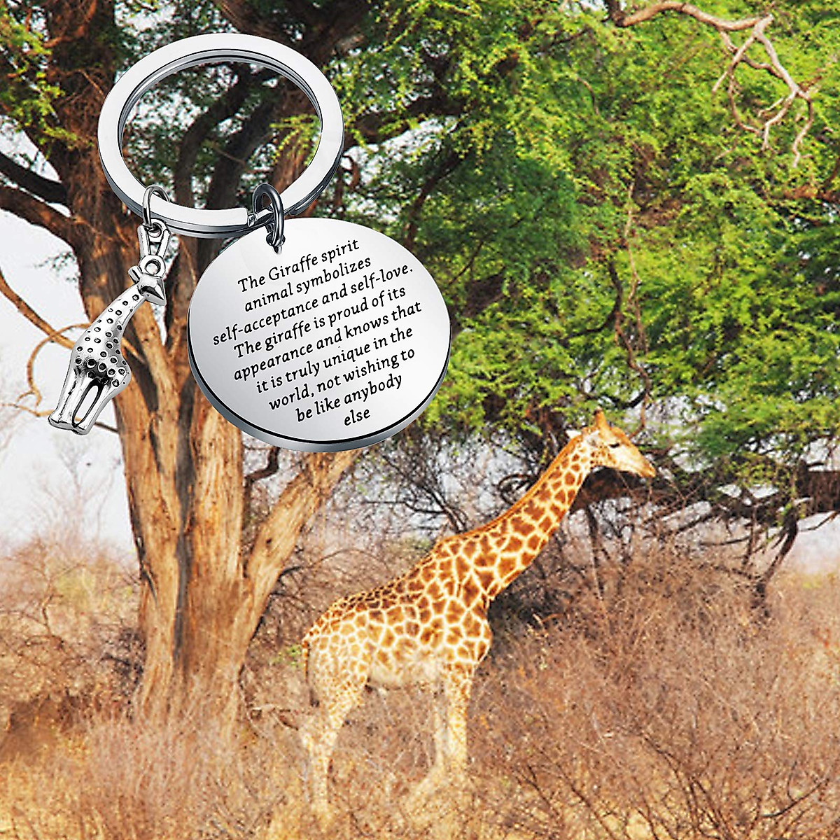 ENSIANTH Giraffe Keychain Giraffe Lover Gift Inspirational Gift for Friend Giraffe Jewelry for Woman (Giraffe Keychain)