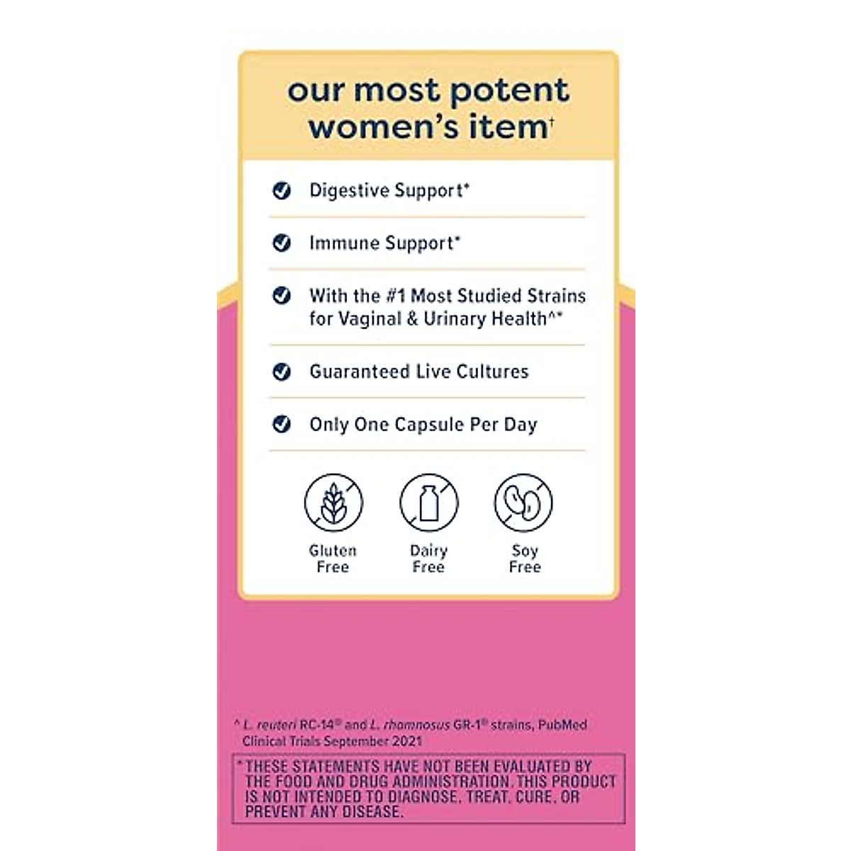 Renew Life Women's Probiotic Capsules, Supports pH Balance for Women, Vaginal, Urinary, Digestive and Immune Health, L. Rhamnosus GG, Dairy, Soy and Gluten-Free, 90 Billion CFU - 30 Ct