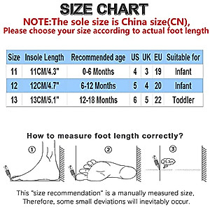 Girls and Boys Casual Shoes Soft Comfortable Infant Toddler Home Shoes Baby Learning Shoes Shoes Toddler 6 (WR2, 0-6 Months)