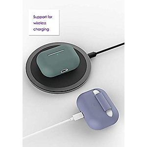 Compatible with Airpod Pro Cases, Silicone Protective Cover for Airpod Pro Case-Green (Lavender Grey)
