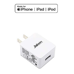 Apple Certified iPhone & iPad Charger - Ultra Durable 6ft Lightning to USB Cable and 12W USB Power Adapter Wall Plug for iPhone 14 13 12 11 Pro Max XS XR X 8 Plus 7 6S 6 5 iPad Mini Air iPod (White)