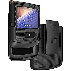Case with Clip for Motorola RAZR 5G Flip Phone, Nakedcellphone [Black ...