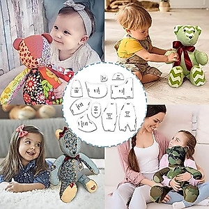 10 PCS Memory Bear Template Ruler Set, Memory Bear Sewing Patterns Template with Instructions, Acrylic Quilting Template Cutting Set for Sewing Bear Pattern Template Home Sewing Art Craft (10inch)