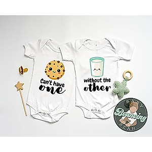 Milk and Cookies, You can't have one without the other baby boy girl bodysuits twin set (4T/5T Shirt)