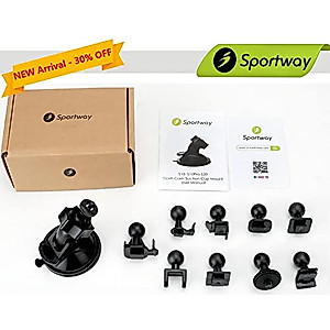 Sportway Dash Cam Mount, S10 Pro Suction Cup Dash Camera Mount Holder with 10+pcs Joints for Rove APEMAN CHORTAU Roav Nexar iiwey REXING Z-Edge Old Shark YI 98% Car Dash Cameras