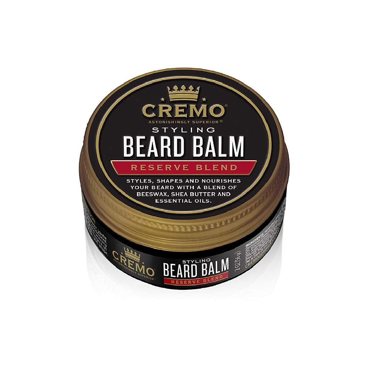 Cremo Styling Beard Balm, Distiller's Blend (Reserve Collection), Nourishes, Shapes And Moisturizes All Lengths Of Facial Hair, 2 Ounce