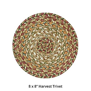 Homespice Harvest Premium Jute Braided Trivet 8" (Set of 6) Round Beige, Tan Reversible, Natural Jute Yarn Rustic, Country, Primitive, Farmhouse Style - 30 Day Risk Free Purchase