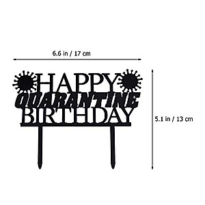 Amosfun Delicate Birthday Cake Decorations Acrylic Quarantined Cake Toppers Cake Picks Creative Dessert Fruit Insert Party Cake Favor (Black) for Party Cake Decortion