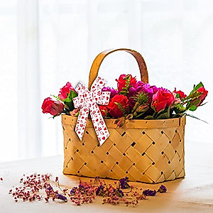 Hying 2 PCS Valentine's Day Bows for Wreath, Valentines Wreath Bows Red Heart Bows Holiday White Burlap Gift Bow for Front Door Valentines Decorations Birthday Wedding Party Supplies