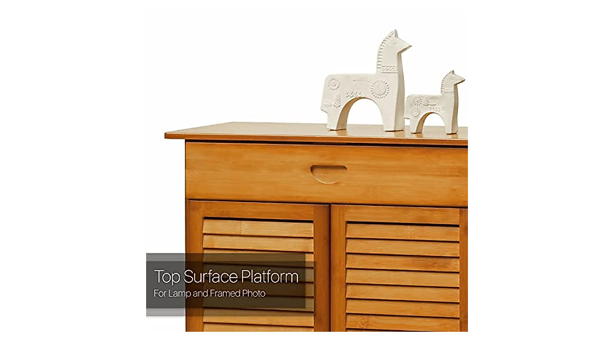 MoNiBloom Bamboo Multi-Tier Shoe Storage Cabinet with 1 Drawer ...