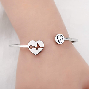 WUSUANED Heart Beat Dentist Necklace Bracelet Dental Hygienist Jewelry Gift For Dental Assistant Dental Hygienist (dentist bracelet)