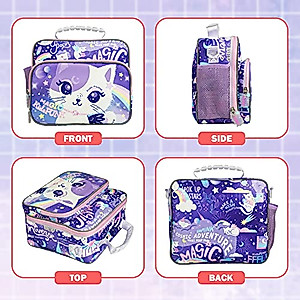 KidsPUNK Lunch Box Kids, Girls Lunch Box Insulated Lunch Bag Bento Lunch Box For Kids Cute Cat Lunch Box For Girls Insulated Lunch Box For Boys Lunchboxes Kids With Water Bottle Holder