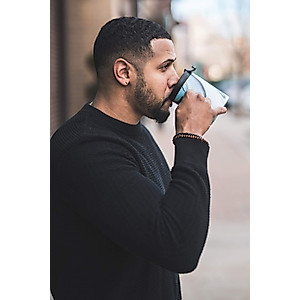 Simple Modern Travel Coffee Cup with Lid and Handle | Reusable Insulated Stainless Steel Iced Coffee Mug Cold Brew Tumbler and Tea Cup | Scout Collection | 12oz | Midnight Black