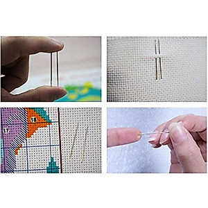 Adult Counted Cross Stitch Kits Religious Mary Flower 40X50CM 14CT Holiday Gift DIY Embroidery Starter Kits Easy Patterns Embroidery for Girls Crafts Cross-Stitch Supplies NeedleworkThe