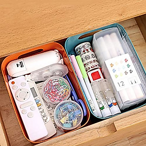 Plastic Storage Baskets 8 Pack, Small Pantry Baskets for Organizing, Organizer Basket Bins for Shelves, Organizer and Storage for Bathroom, Bedrooms, Kitchens (Colour Small)