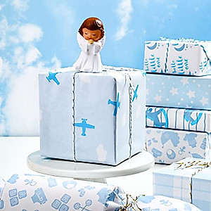 RUSPEPA Wrapping Tissue Paper - Blue Baby Boy Design Tissue Paper Bulk for Gift Wrap, Art Crafts, DIY, Pack Bags, Birthday, Baby Shower and More - 13.7 x 19.6 inches - 90 Sheets