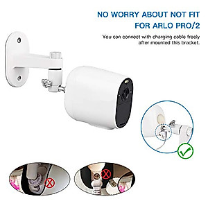 2Pack Security Wall Mount for Arlo Pro, Arlo Pro 2, Arlo Ultra, Arlo Pro 3, Arlo Go, Arlo Essential Spotlight Camera, Adjustable Indoor/Outdoor Mounting Bracket for Your Surveillance Camera (White)