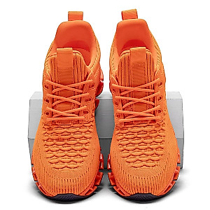 Men's Blade Running Shoes Fashion Sneakers Slip on Shoes for Men Tennis Walking Shoes Tenis Zapatos para Hombre Orange