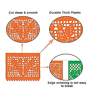 Mexican Party Banners - 4 Pack Papel Picado Banner Cino de Mayo Fiesta Party Decorations, Dia De Los Muertos Day of The Dead Decor Flag