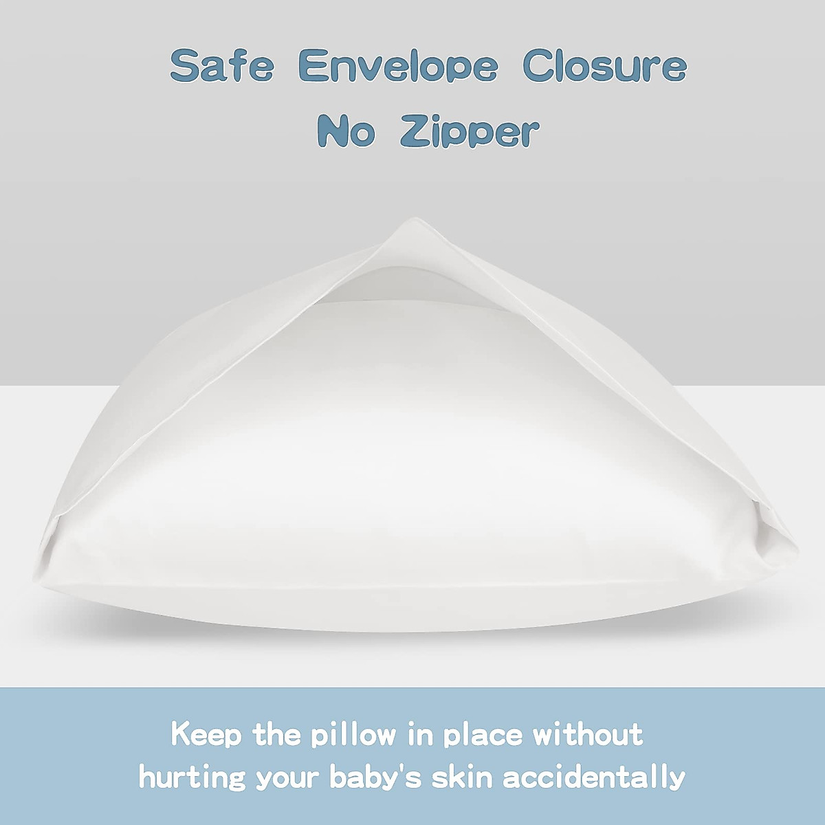 Organic Cotton Toddler Pillowcase 2 Pack, 14 x 20 Travel Pillow Case Cover for Babies, Kids, Boys and Girls, Soft and Breathable Small Pillow Cases with Envelope Closure, Ivory