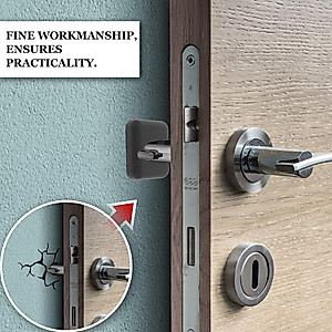 XhjzgcTech 20 Pcs Silicone Door Bumper, Door Stoppers Wall Protectors from Door Knobs,Self Adhesive Door Knob Guards, Door Handle Bumper Wall Shield, Crash Pad for Wall Home Office - Black