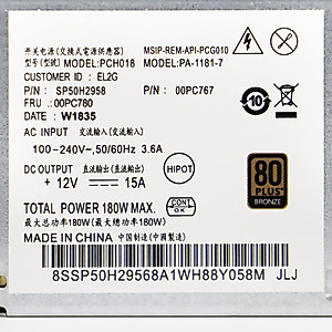 LXun Upgraded 906189-001 DPS-180AB-22B 180W Power Supply Compatible with HP ProDesk 400 G4 600 G3 280 G2 SFF 854142-001 906189-003 906189-004 854142-003 PA-1181-7 PCH018 Unit PSU Power Supply