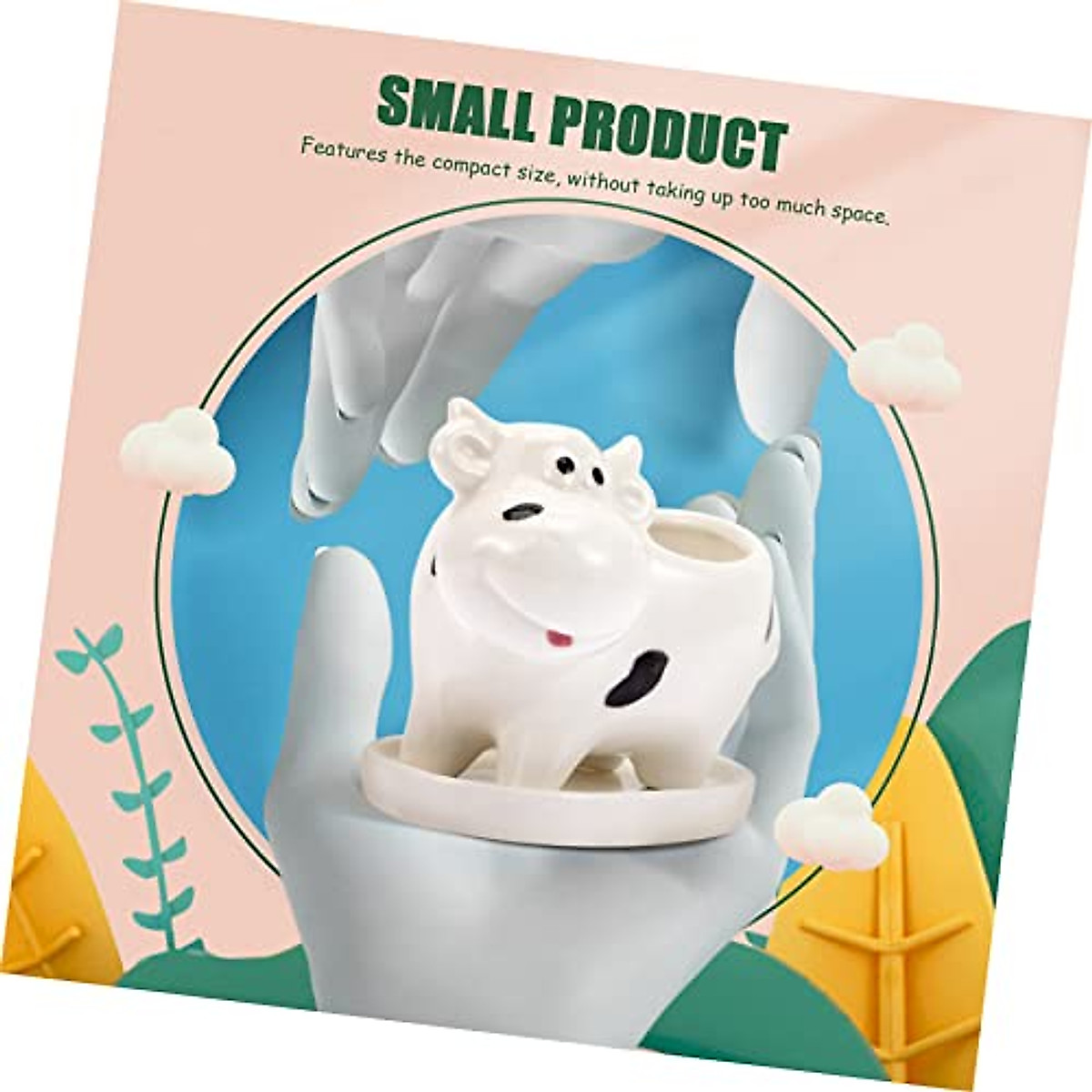 Yardwe 2 Sets Vase Desktop Office for Holder Table Home Cactus Flower Drainage Shape Ceramic Pot of Collectible Year Outdoor Decor Tiny Bonsai Cute Shaped Planter Gardening Container