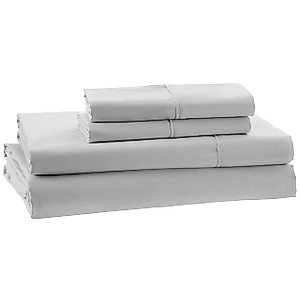 Amazon Aware 100% Organic Cotton 300 Thread Count Sheet Set - Gray, Queen 100% Organic Cotton 300 Thread Count Duvet Cover Set - Gray, Full/Queen