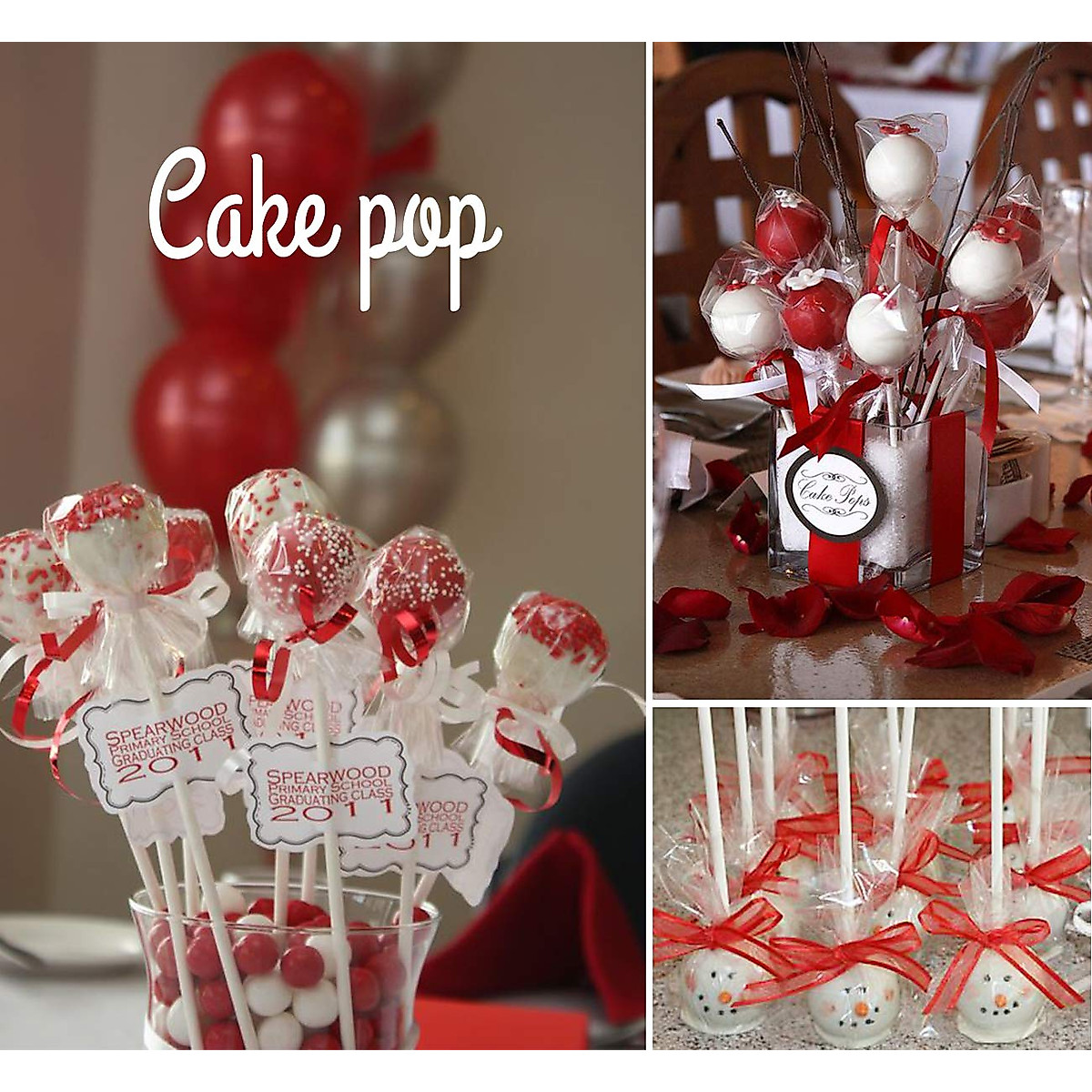 200Pcs Candy Treat Bags 4" x 6" Clear Cellophane Bag& 2.8'' x 4'' Small Treat Bags with Ties, Thickening Plastic Party Favor Bags for Lollipop Bags Cookie Chocolate Wrapping