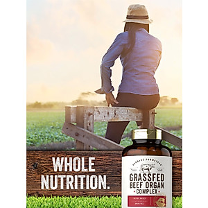 Carlyle Grass Fed Beef Organ Complex | 200 Capsules | Pasture Raised, Grain Free Supplement | with Desiccated Liver, Kidney, Pancreas, Heart, Spleen | Non-GMO, Gluten Free | by Herbage Farmstead