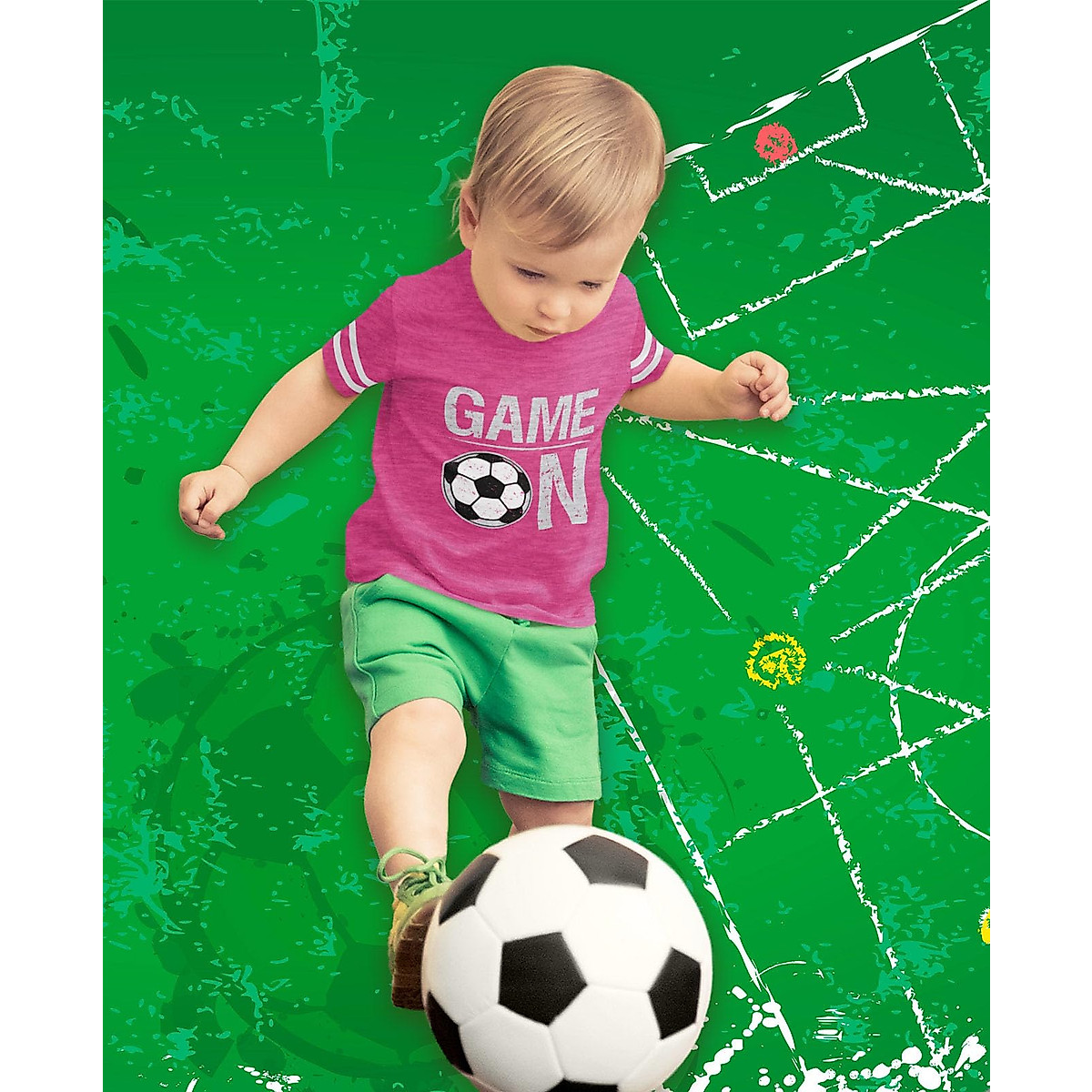 Game On Soccer Shirts for Boys Girls Gifts for Players Kids Jersey T-Shirt 5/6 Wow Pink