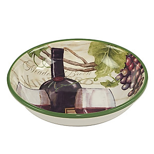 Certified International Meadow Brook 38 oz. Soup/Pasta Bowls, Set of 4, 2 Assorted Designs