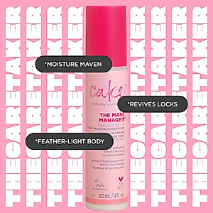 Cake Beauty Leave in Conditioner, The Mane Manager – Moisturizing & Softening – With Coconut Oil, Biotin, Soy & Rice Proteins – For Dry/Normal Hair Types – 4 Fl Oz / 120 mL