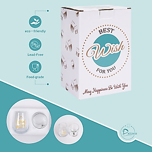 DAZLUTE I Said Yes That's What She Said Stemless Wine Glass and Whiskey Glass, Engagement Gifts Wedding Gifts Valentine’s Day Gifts Bridal Shower Gifts for Couples Him Her Newlyweds Fiance Fiancee