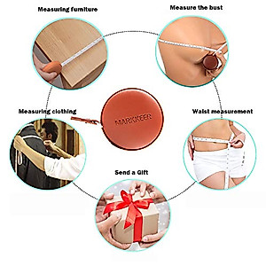 Sewing Tape Measure,2 Pack Tailor Clothing Small Tape, Measure for Body Measuringruler, UpgradeDual Sided Leather Tape Measureautomatic Retractable, Soft Tape 60 Inch/ 1.5 M (Black Brown)
